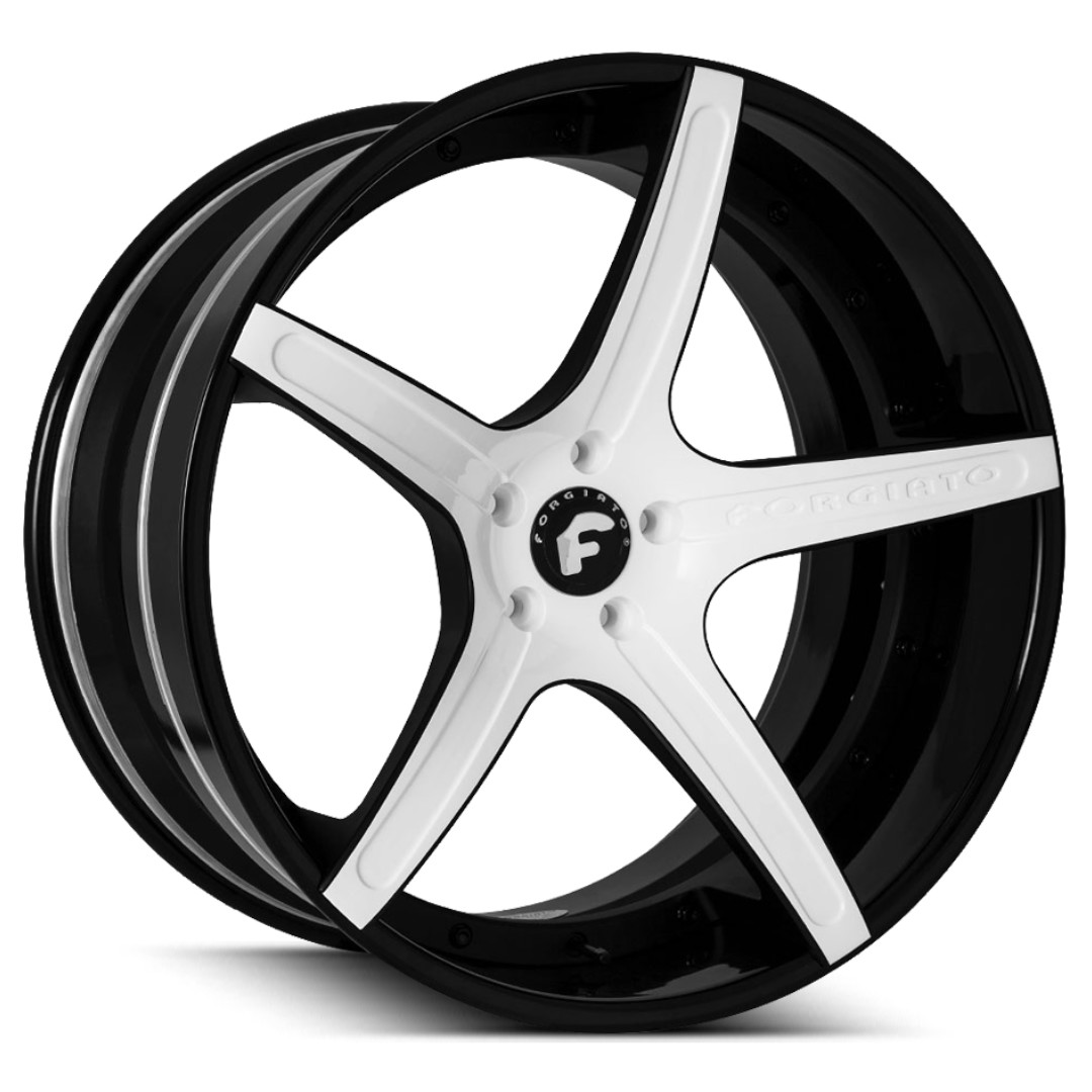 Black Lip Forgiato Forged Wheels Aerospace Grade White Face Rims