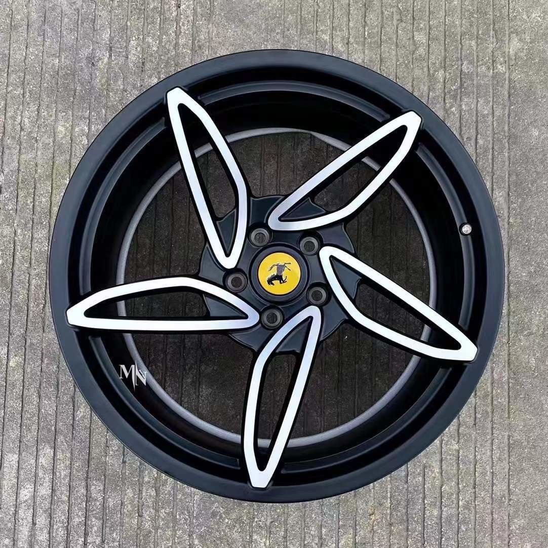 5 Spokes Ferrari Forged Wheels For 458 488 Spider Custom Finish