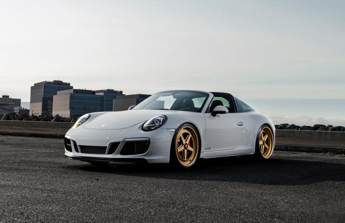Convex Center Forged Rotiform Wheels Rotiform 917 Porsche 911 Gold Wheels